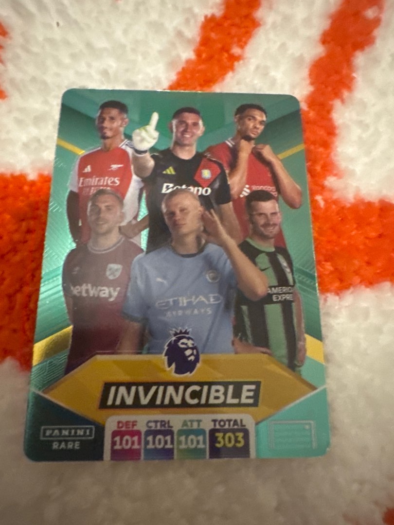 Panini Premier League Extremely Rare Invincible Trading Card, Hobbies ...