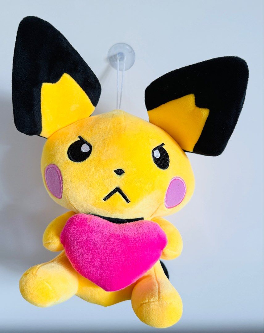 Pokemon Pichu Plushie with Heart, Hobbies & Toys, Toys & Games on Carousell
