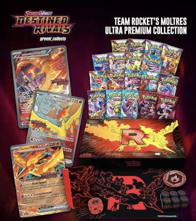 Pokemon TCG SV10 destined Rivals Team Rocket Moltres Ultra Premium ...
