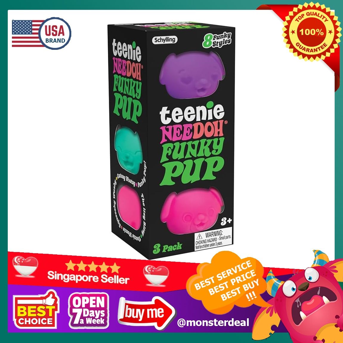 Schylling NeeDoh - Teenie Funky Pup - Soft Sensory Fidget Toy ...