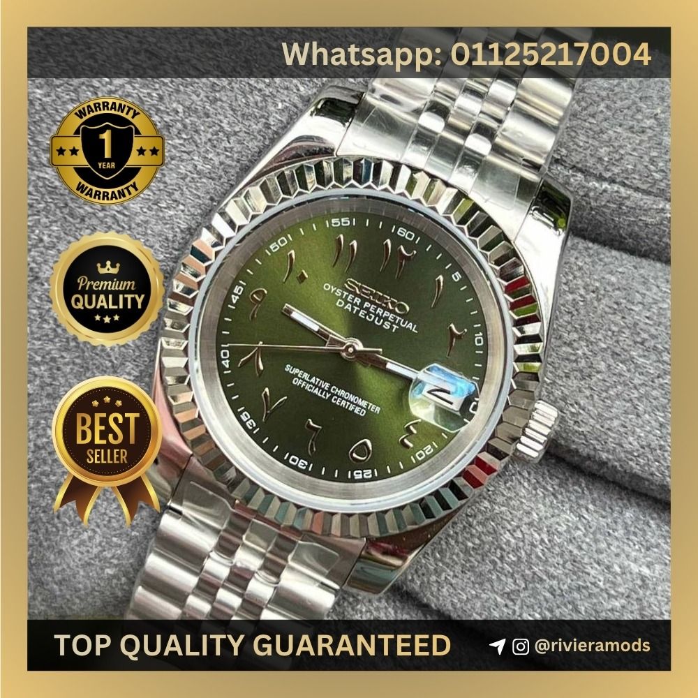 SEIKO DATEJUST MOD OLIVE GREEN ARABIC DIAL | NH35 AUTOMATIC 36/39MM ...