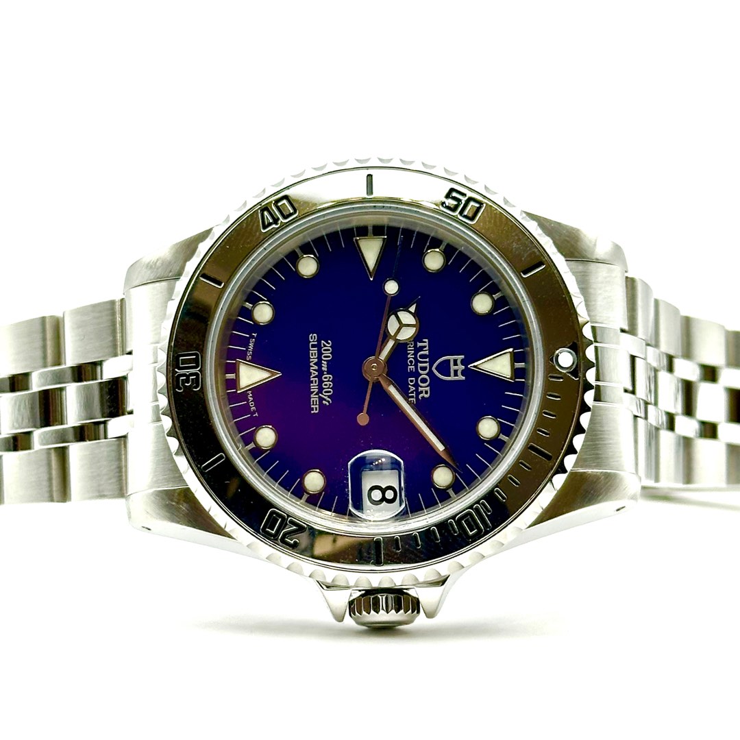 Super Rare Tudor Submariner 75190 Blue Purple Dial Stainless Steel ...