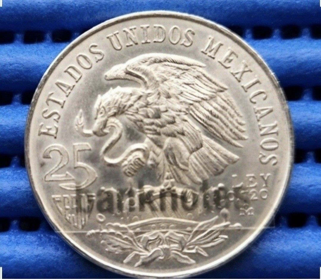 1968 Mexico 25 Pesos XIX Olympiad Commemorative Silver Coin, Hobbies ...