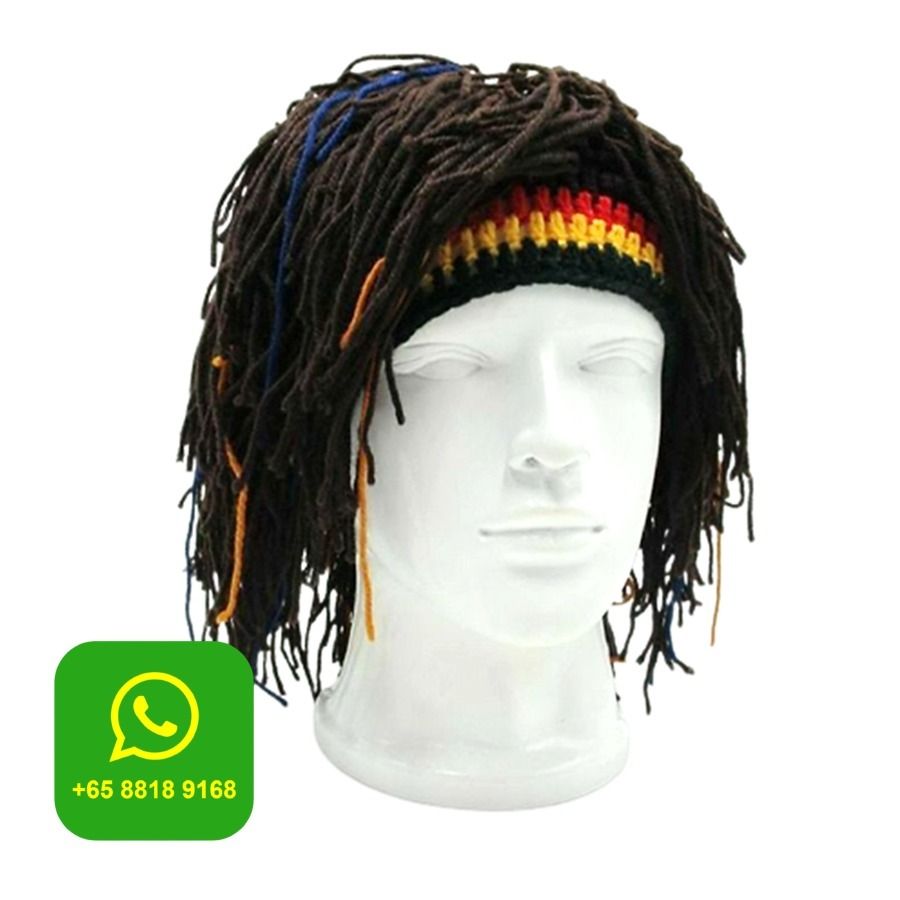 🌀 Rasta Wig Cap – Dreadlock Beanie (One Size), Hobbies & Toys ...