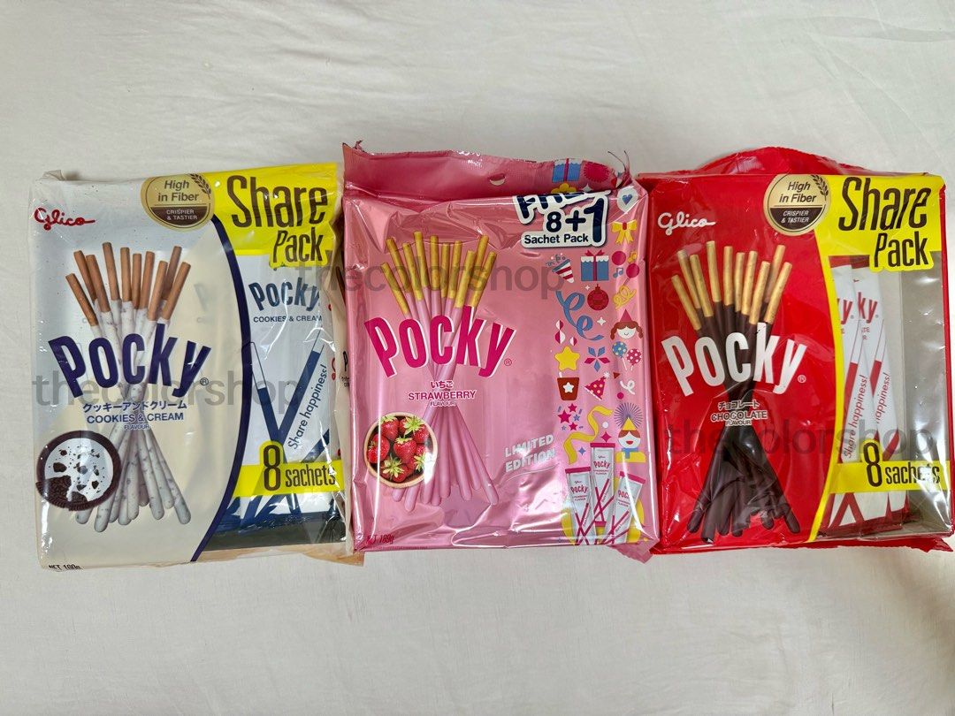BNIP Brand New Pocky Share Multi Packs Chocolate Strawberry Cookies ...