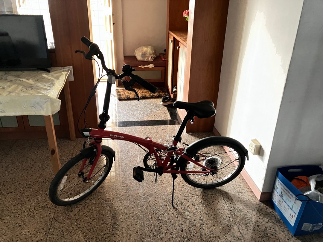 B'Twin Tilt 120 Folding Bike - Red, Sports Equipment, Bicycles & Parts ...