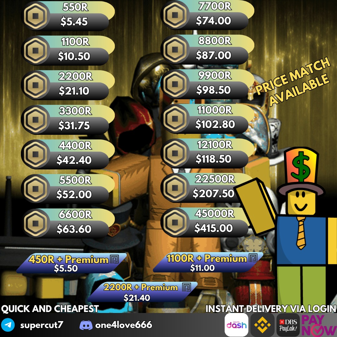 [CHEAPEST] Roblox Robux Recharge | [1000% SAFE & NO REVOKE] | Robux top ...