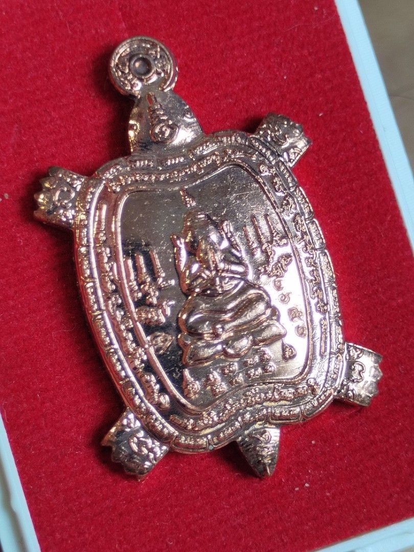Copper Rian Tao Turtle Pidta Roon Raek LP Uthai Wat Vihansung 2562 Khao Or Lineage Thai Amulet ...