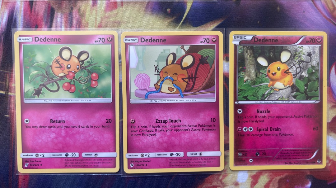 Dedenne Pokemon Cards, Hobbies & Toys, Toys & Games on Carousell