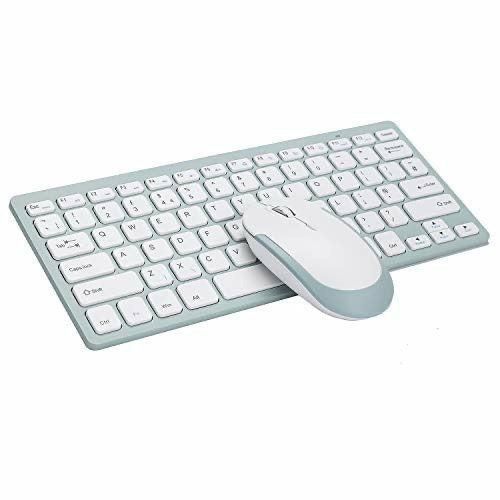 Jelly Comb KUT019 Wireless Keyboard and Mouse Set (White/Mint Green ...