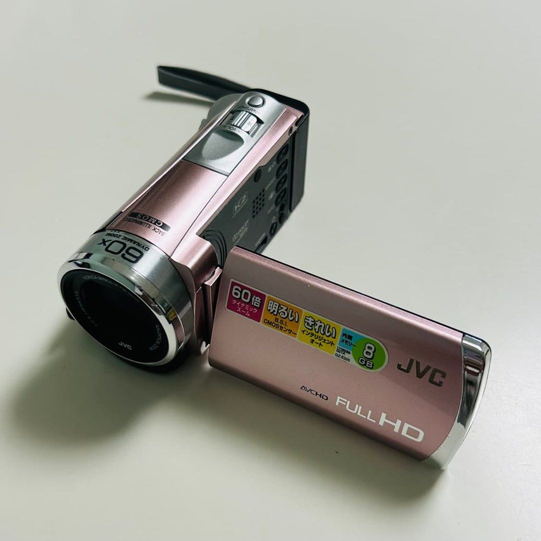 JVC Everio GZ-E325-P Full HD Pink Handycam Camcorder, Photography ...