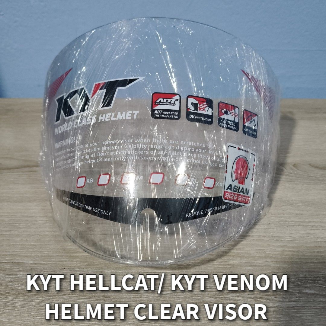 KYT TTR/NFJ/HELLCAT/ VENOM/ D-CITY HELMET CLEAR VISOR, Motorcycles, Motorcycle Accessories on ...