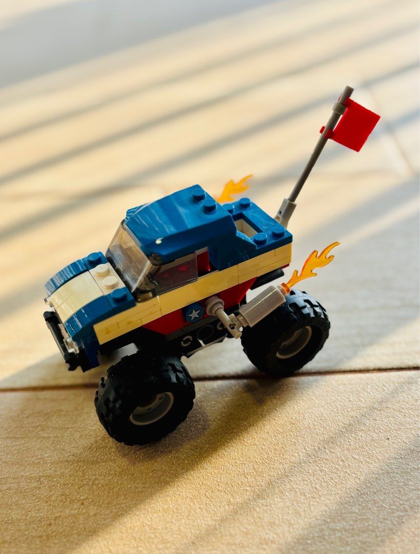LEGO compatible 3-in-1 Monster Truck/Race Car/Tow Truck Set, Hobbies ...