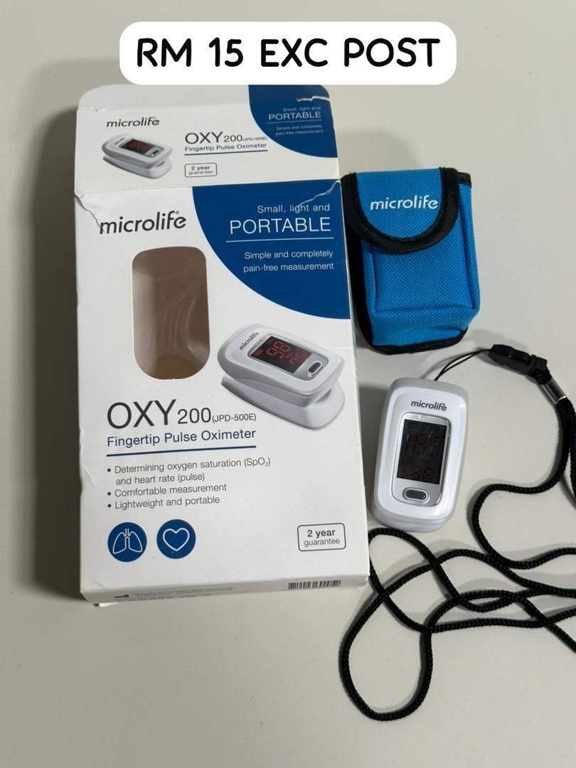 Microlife OXY 200 Fingertip Fulse Oximeter, Health & Nutrition, Health ...