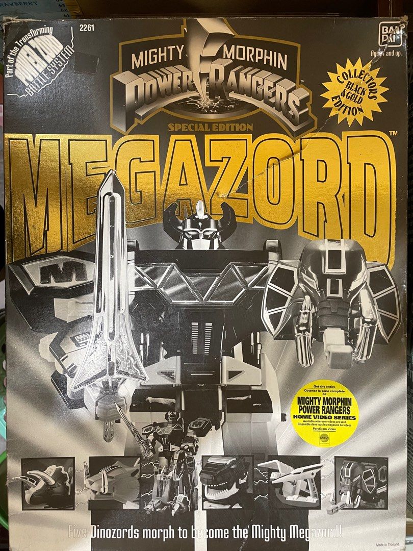 Mighty Morphin Power Rangers Black & Gold Megazord, Hobbies & Toys, Toys & Games on Carousell