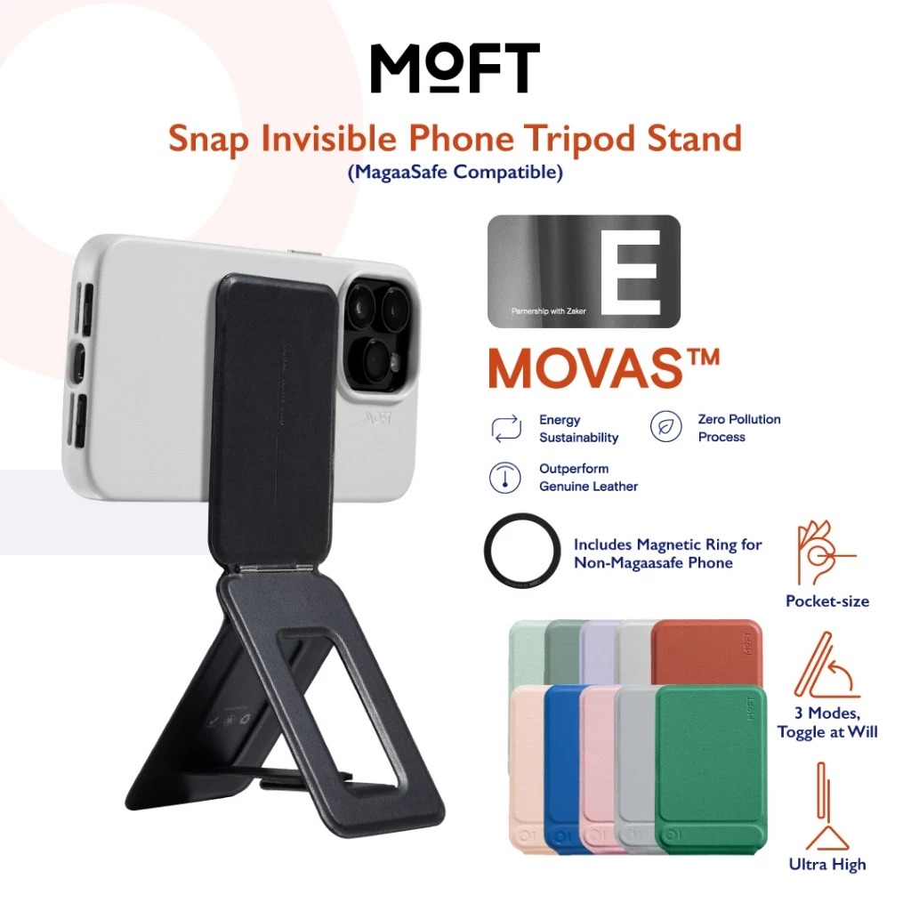 MOFT Snap Invisible Phone Tripod Stand/Wallet MOVAS™ (Magnetic ...