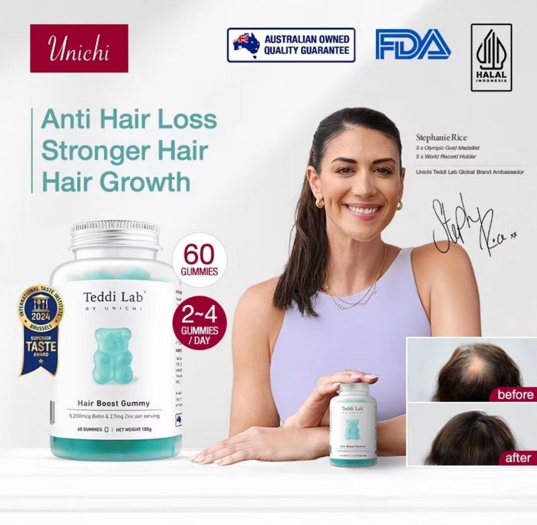 【Official】Unichi Hair Boost Gummy Pro, Teddi Lab Hair Boost, Health ...