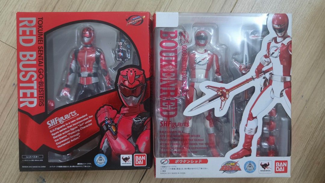 SH Figuarts Tokumei Sentai Go-Busters Red Buster & BoukenRed, Hobbies ...