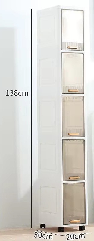 (Detachable) Slim 5-Tier Storage Cabinet with Wheels, Furniture & Home ...