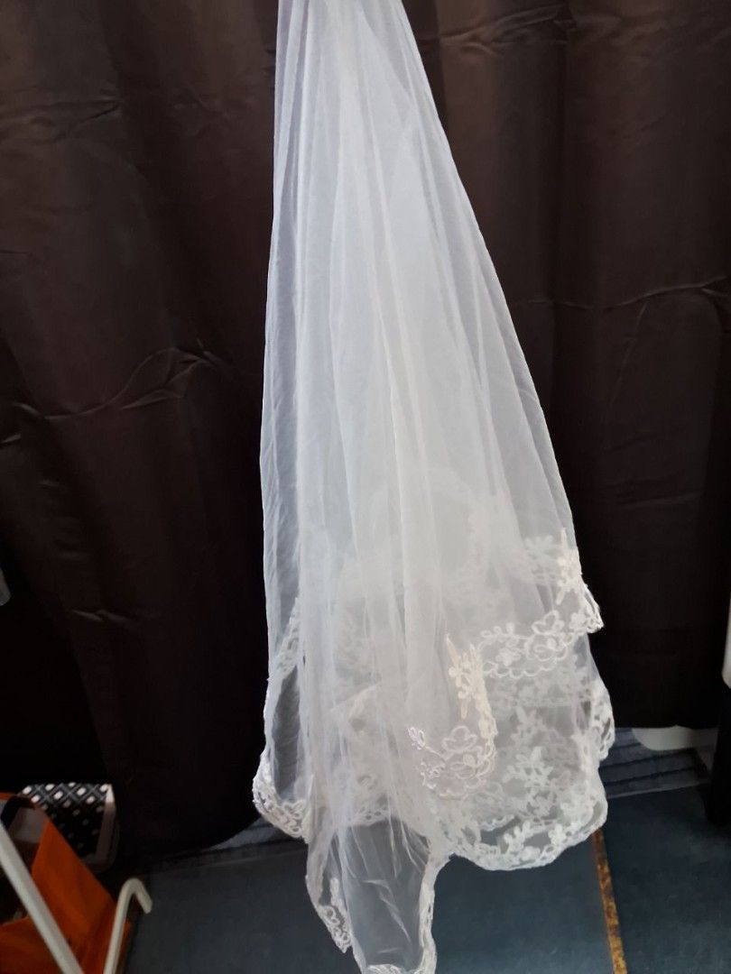 Veil off white net, Women's Fashion, Muslimah Fashion, Hijabs on Carousell