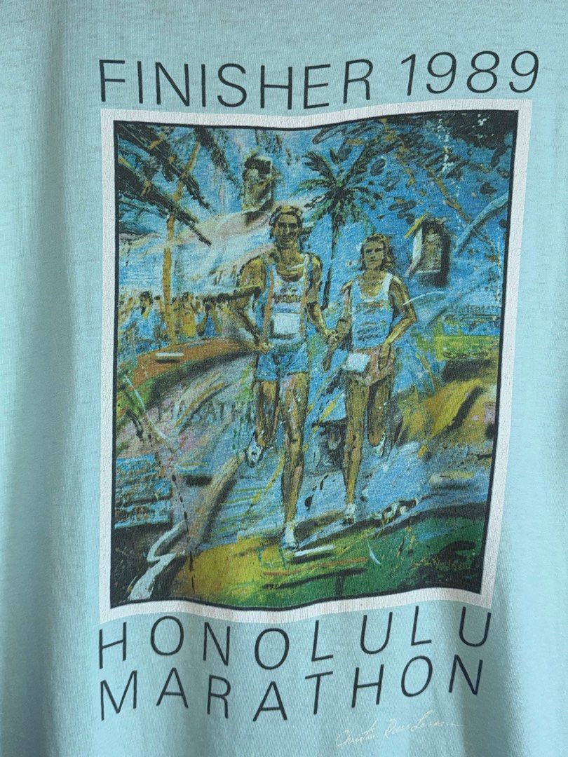 Vintage 80s Honolulu Hawaii Marathon Finisher 1989, Men's Fashion, Tops ...