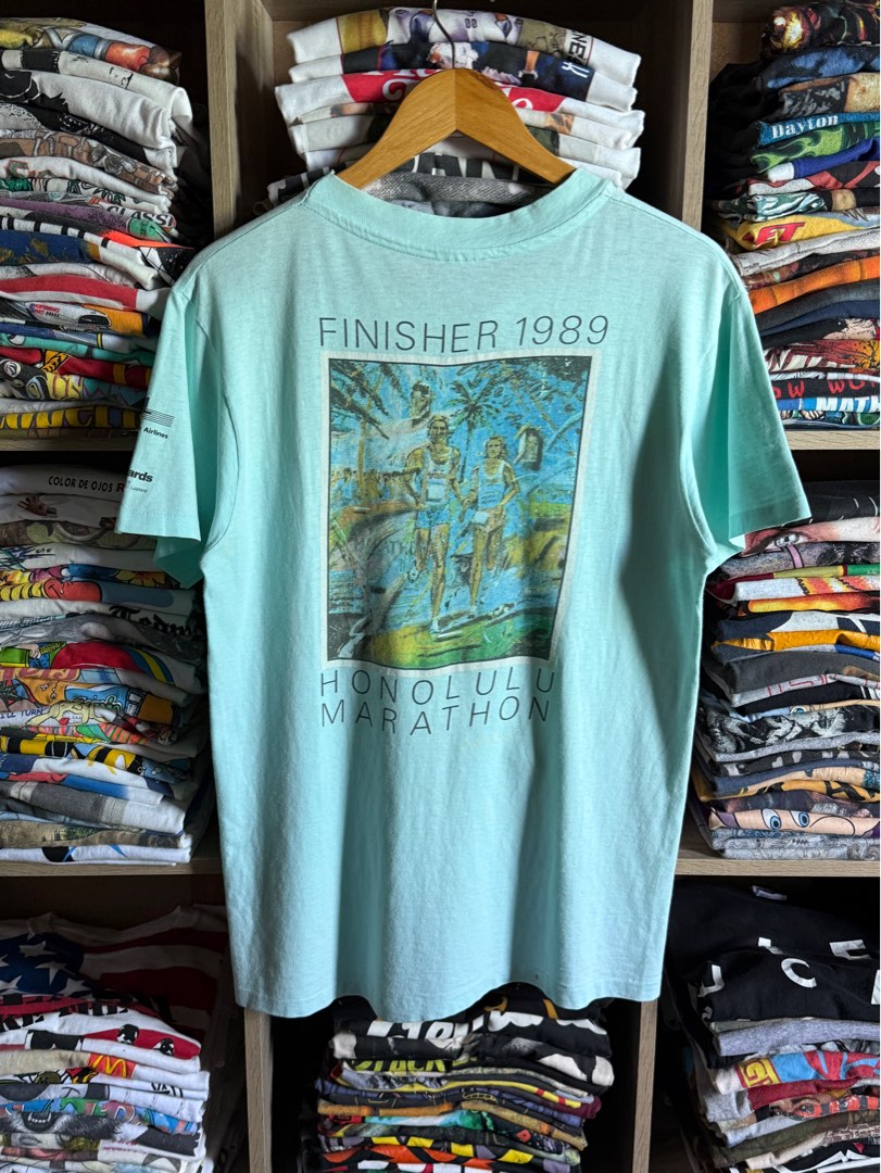 Vintage 80s Honolulu Hawaii Marathon Finisher 1989, Men's Fashion, Tops ...