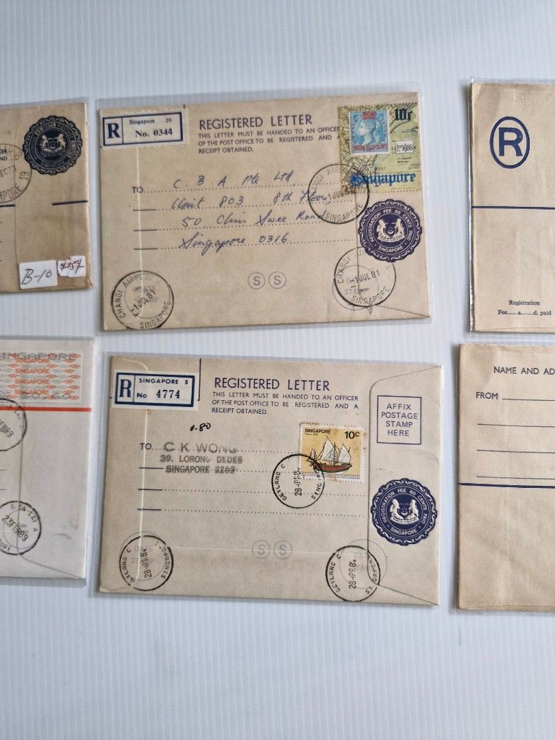 Vintage Registered Letters - 1 lot, Hobbies & Toys, Memorabilia ...