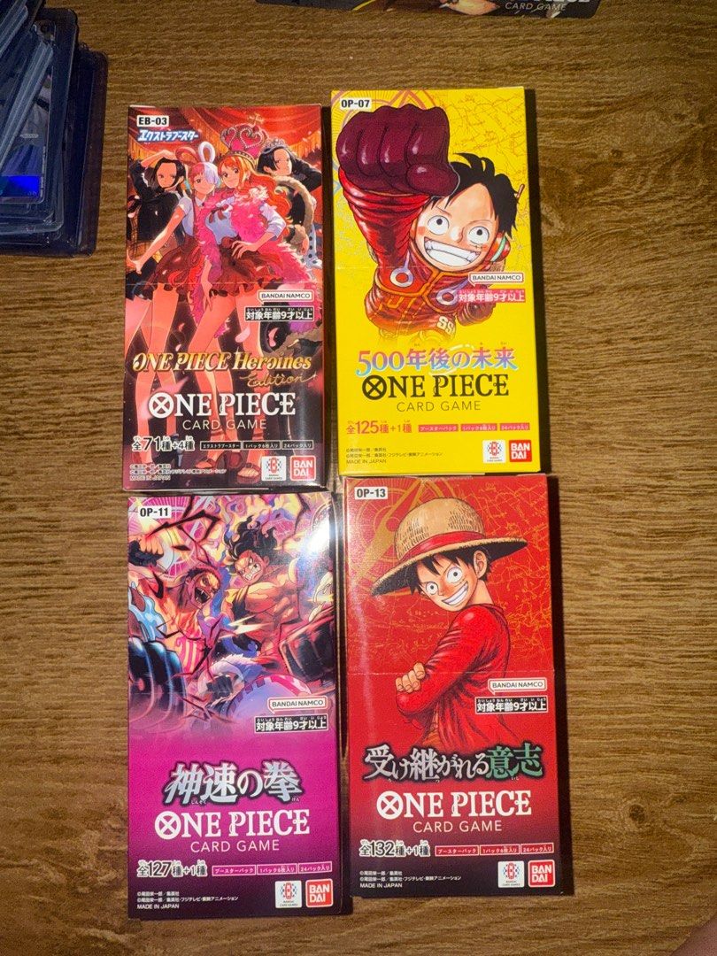 (4 box special set) OP07 op13 eb03 op11 one piece card game, Hobbies ...