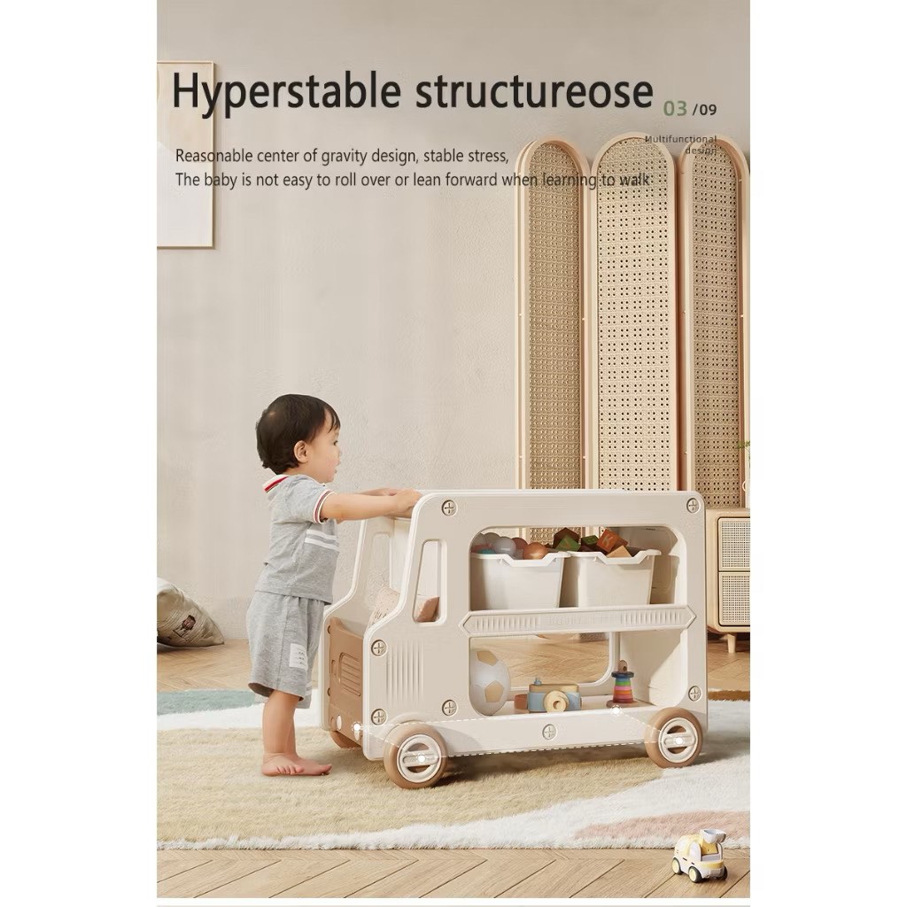 4 in 1 Mini Bus Storage Storage Shelf / Cabinet with Wheels, Babies ...