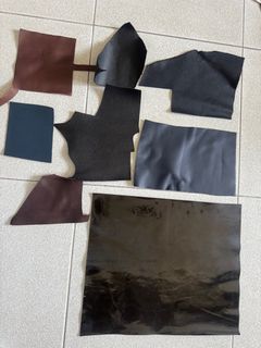 2pcs Leather Hide scraps —Blue and Brown, Hobbies & Toys, Stationery ...