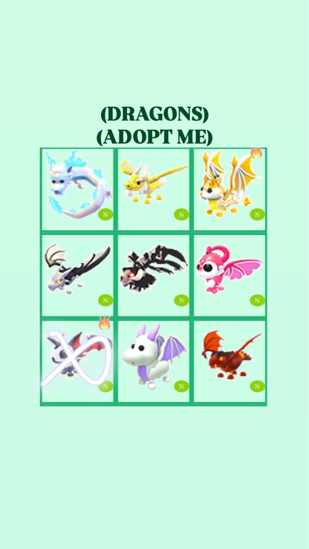 (🐉🐲) ADOPT ME *dragons* (regular/neon/mega), Video Gaming, Video Games ...