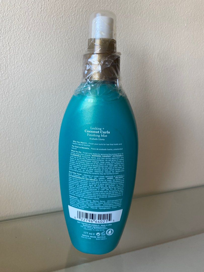 🇺🇸 OGX Locking + Coconut Curls Finishing Mist 177ml, Beauty & Personal ...