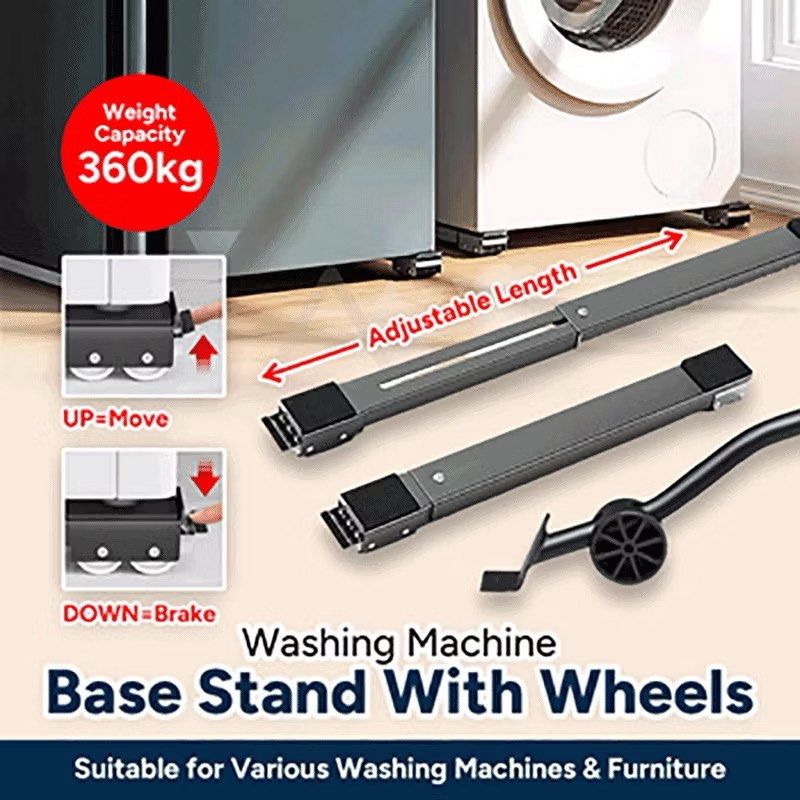 🇸🇬 (One Pair) Movable Washing Machine Base Fridge Stand With Wheel ...