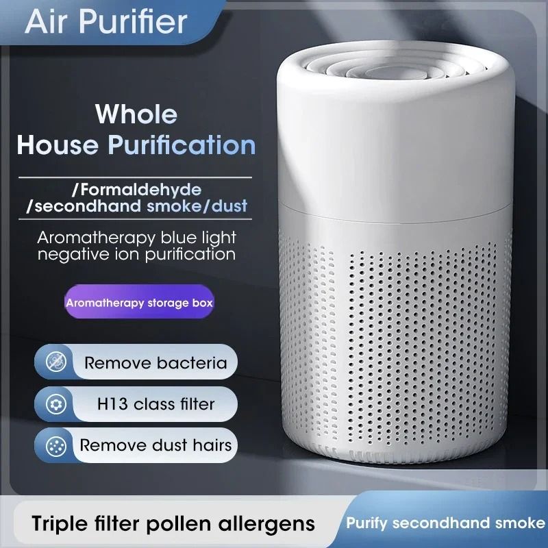 Air Purifier Smoke Odor Negative Ion Generator Household HEPA Air ...