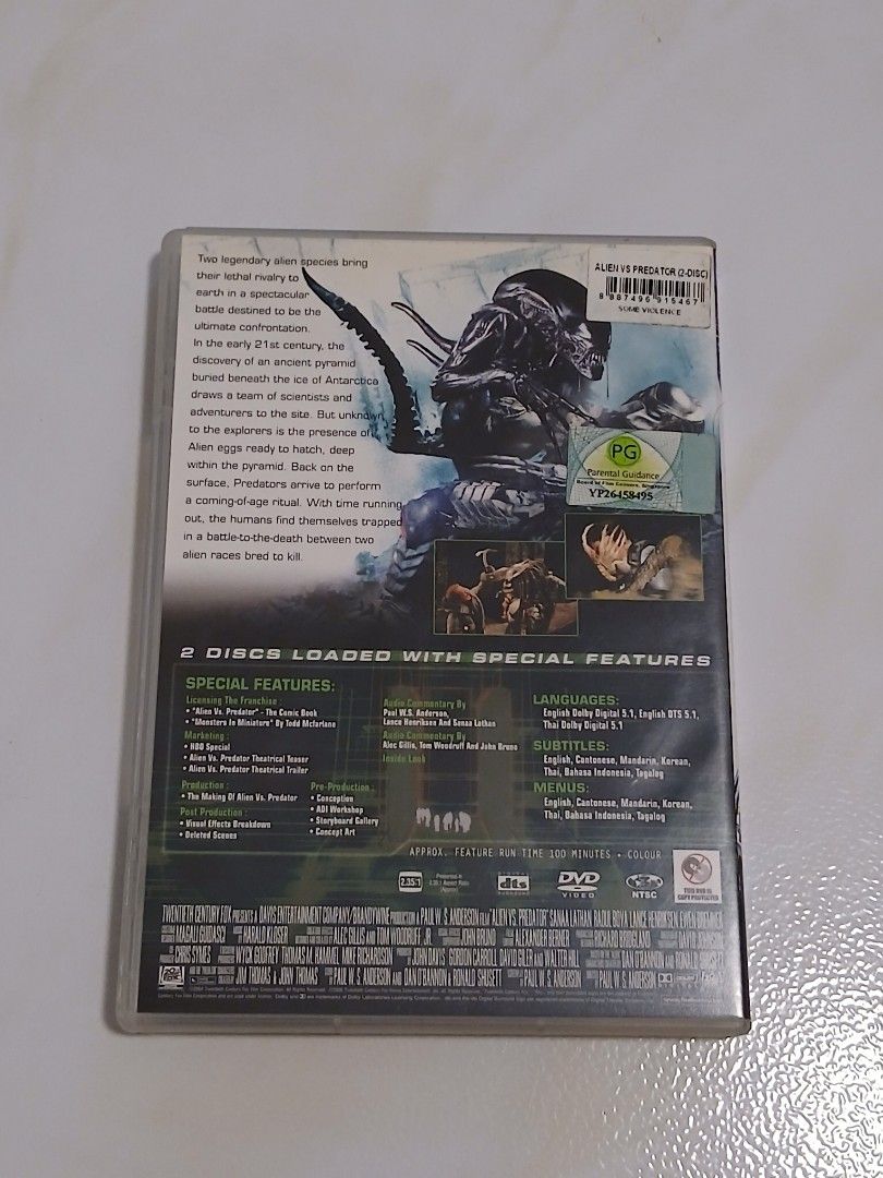 Alien vs. Predator - Two-Disc Extreme Edition DVD, Hobbies & Toys ...