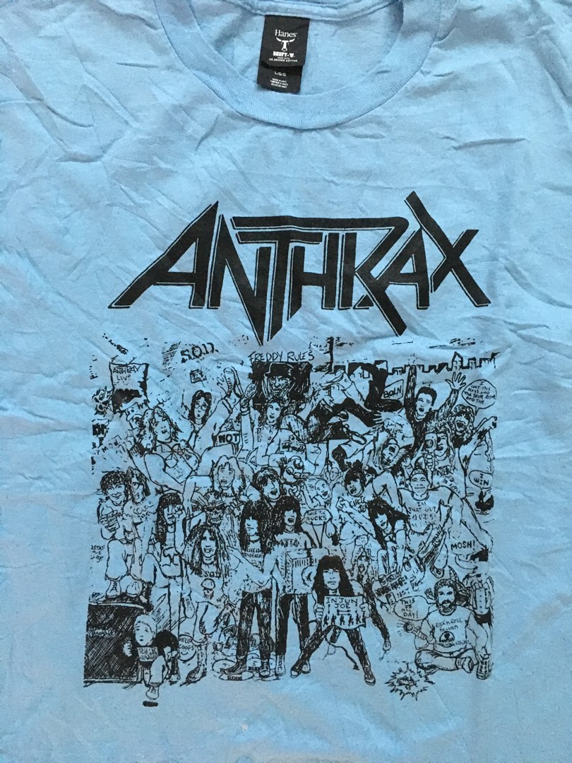 ANTHRAX No Frills T-Shirt Public Enemy Sodom DRI Sabbat Dark Angel ...