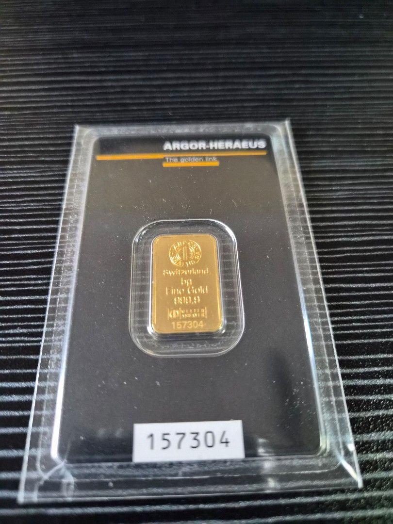 Argor-Heraeus 5g Fine Gold 999.9 Kinebar, Hobbies & Toys, Memorabilia ...