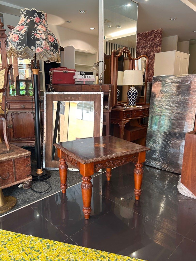 💯Authentic VINTAGE full carved FLUTED turned legs SIDE/END TABLE ...