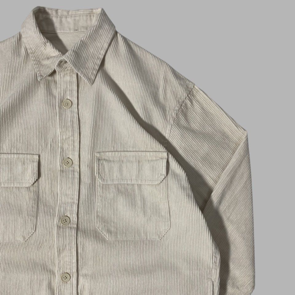 Boxy / Crop Long-Sleeve Corduroy Flannel, Men's Fashion, Coats, Jackets ...
