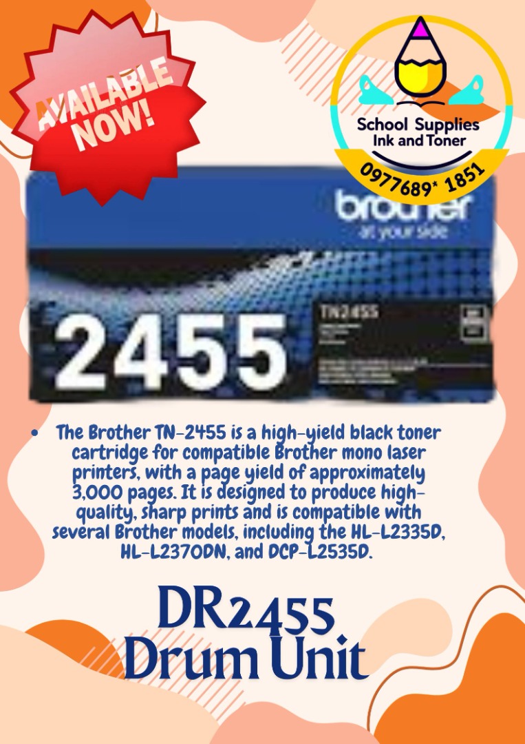 Brother DR-2455 Original Drum Unit DR2455, Computers & Tech, Printers ...
