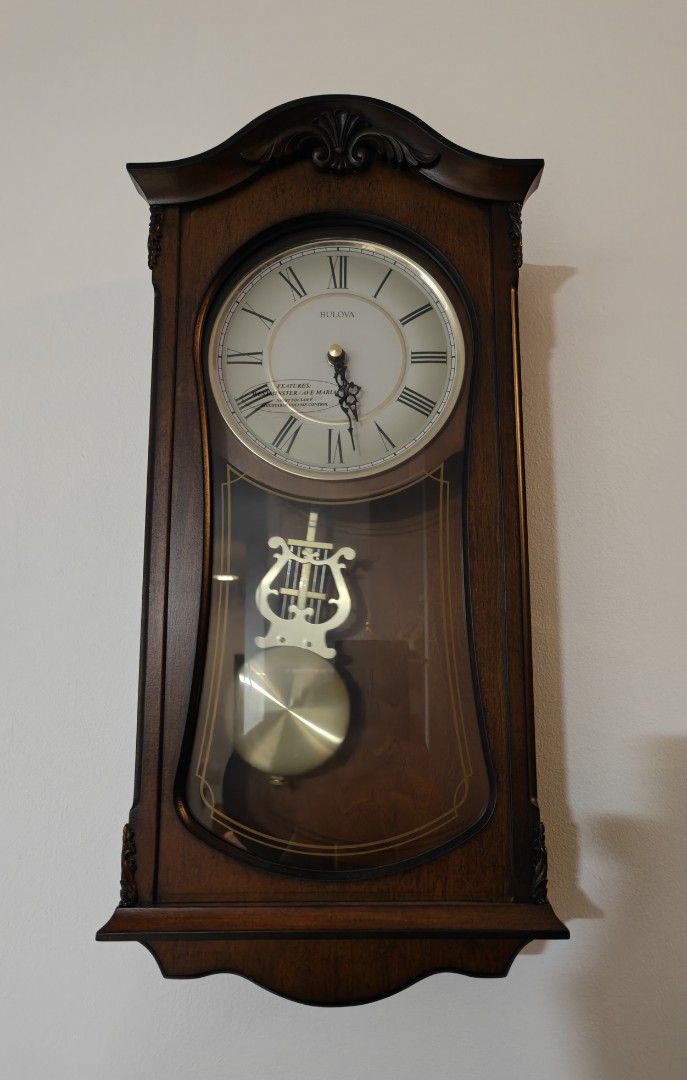 Bulova Clocks C3542 Chiming Clock, Brown, Furniture & Home Living, Home ...