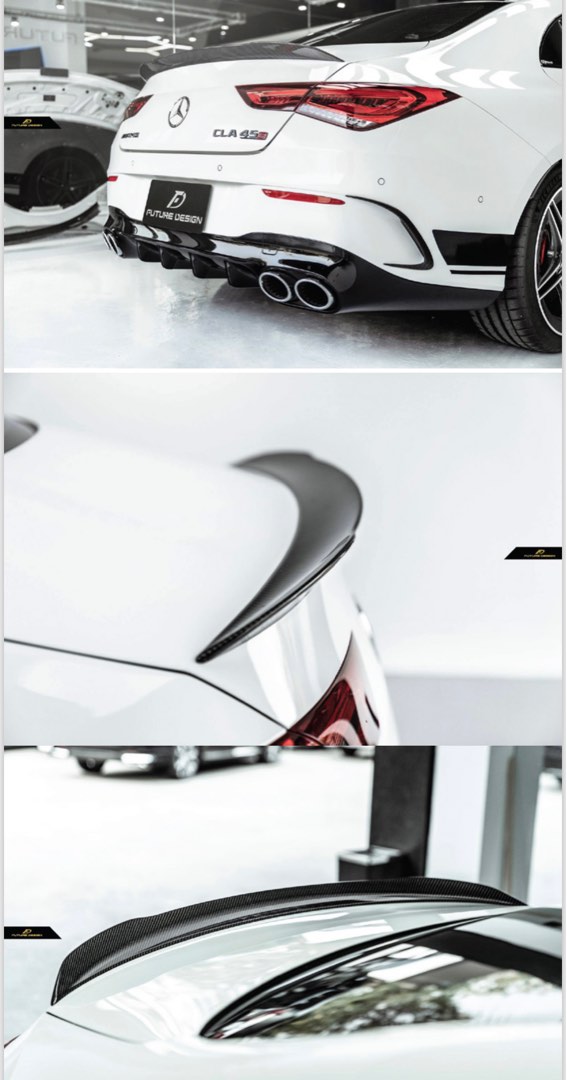 Mercedes Benz CLA Future Design Carbon Fiber Boot Lip, Car Accessories ...