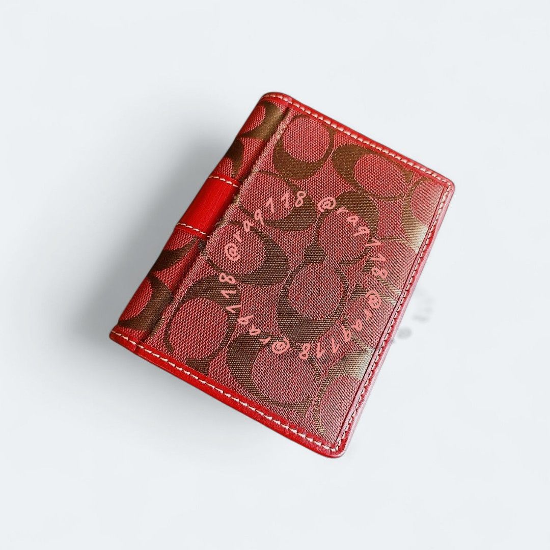 Coach Signature Red Wallet, Women's Fashion, Bags & Wallets, Wallets ...