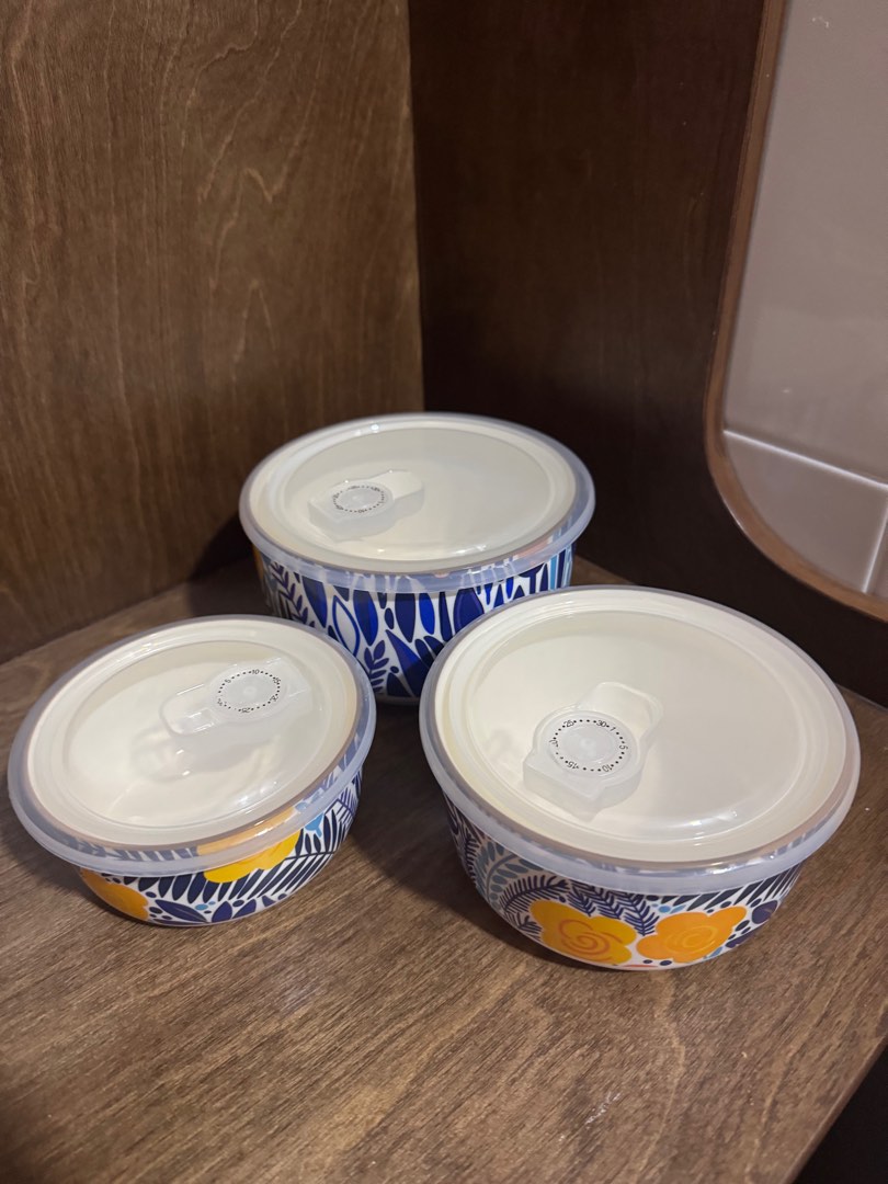 DINNERWARE DISHWARE 3IN1 SET WITH LID TUTUP KEDAP UDARA AIRTIGHT UNTUK ...
