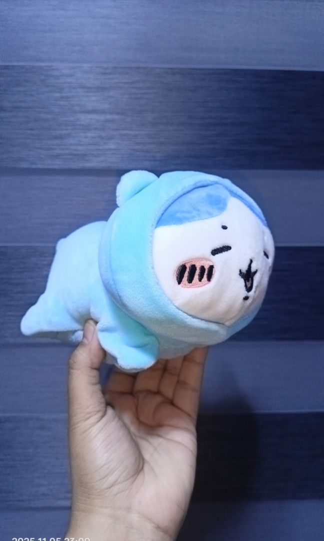 Hachiware of Chiikawa Blue Pajama Mallow Mascot Plushie, Hobbies & Toys ...