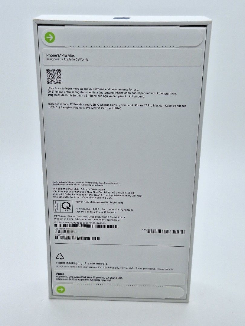 iPhone 17 Pro Max 256GB BLUE 93060, Mobile Phones & Gadgets, Other ...