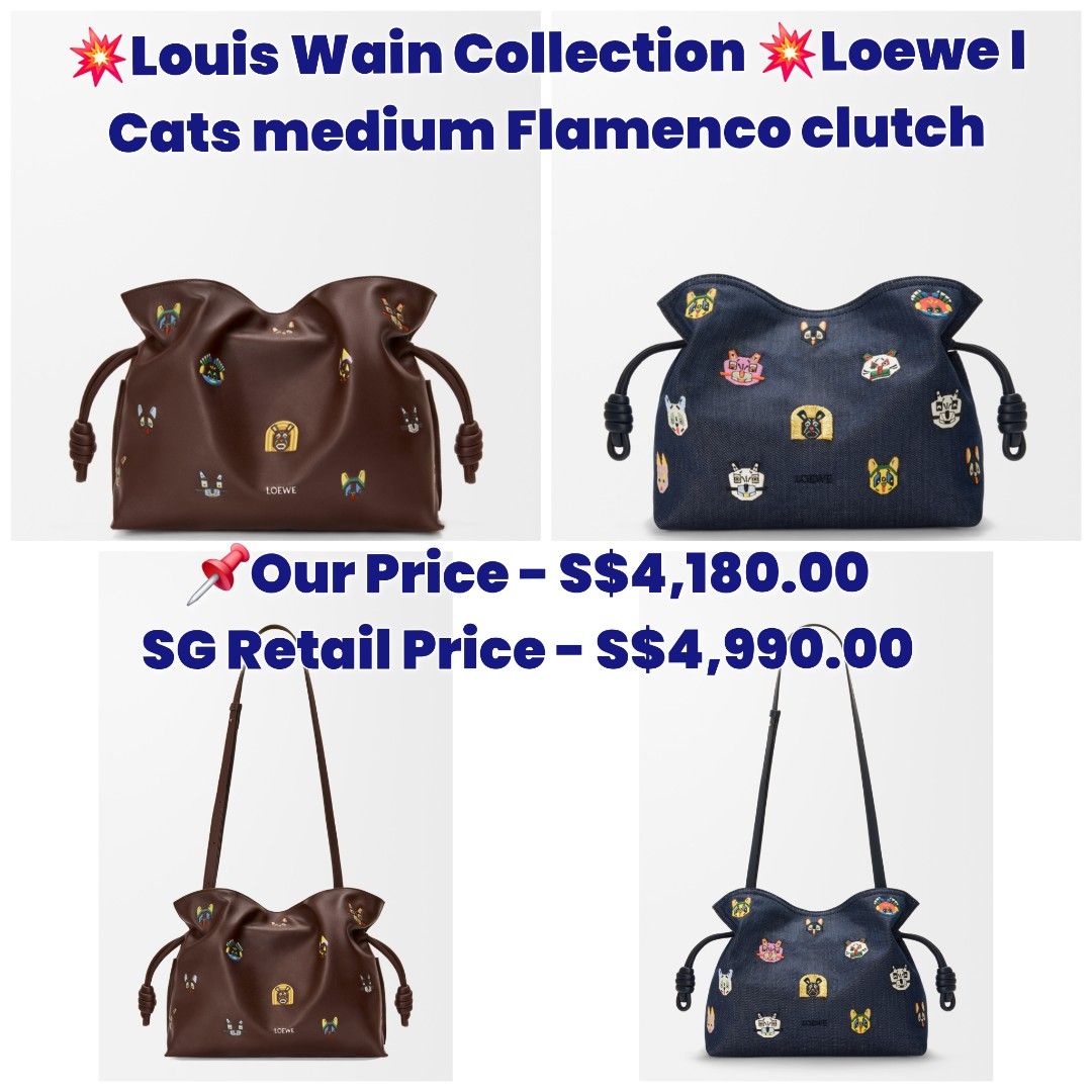 💥Louis Wain Collection 💥Loewe I Cats medium Flamenco clutch, Luxury ...