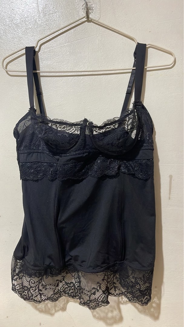 Lovehoney Adore Me Black Satin Lace Push-Up Basque Corset size Large ...