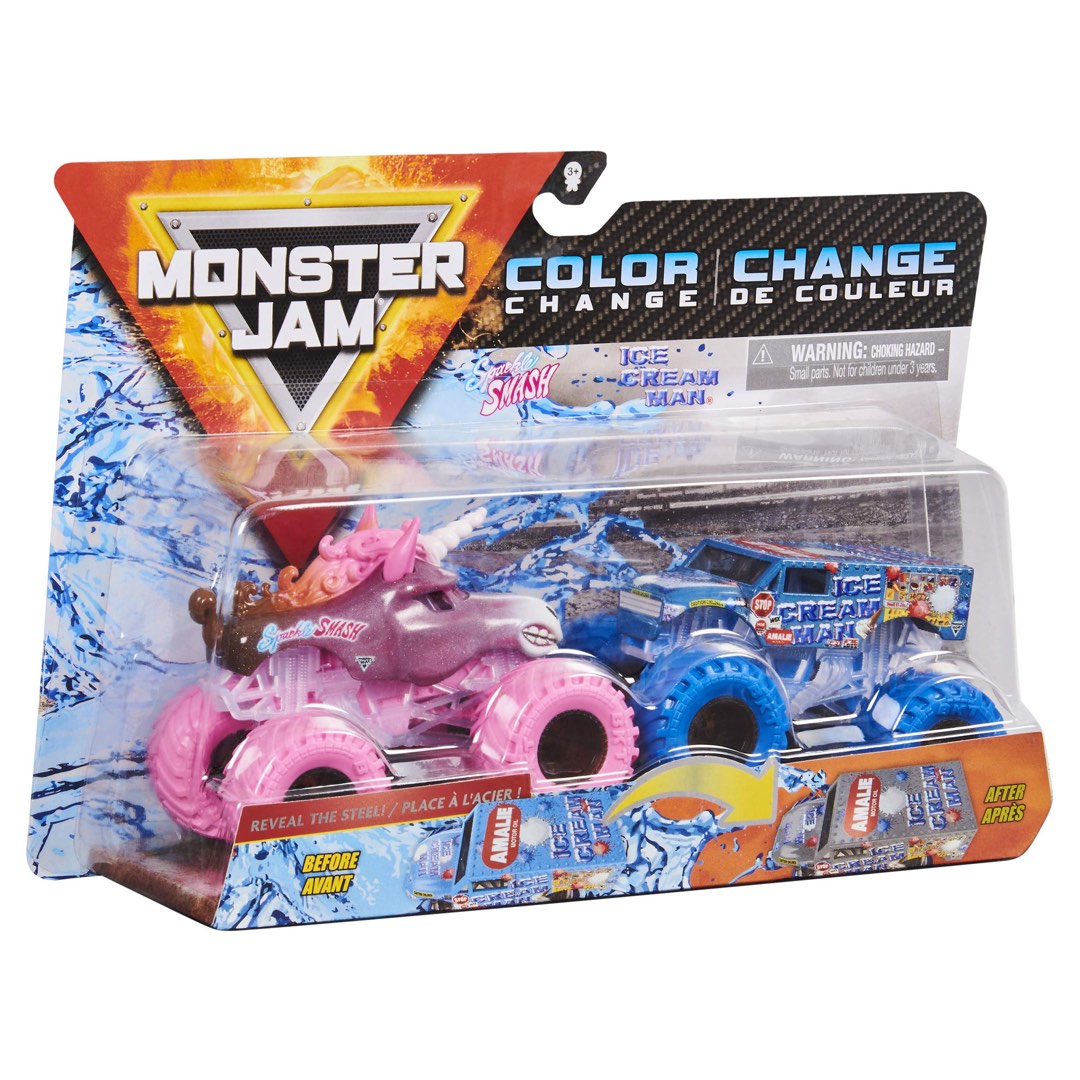 Monster Jam Color Change Truck - Sparkle Smash vs. Ice Cream Man ...