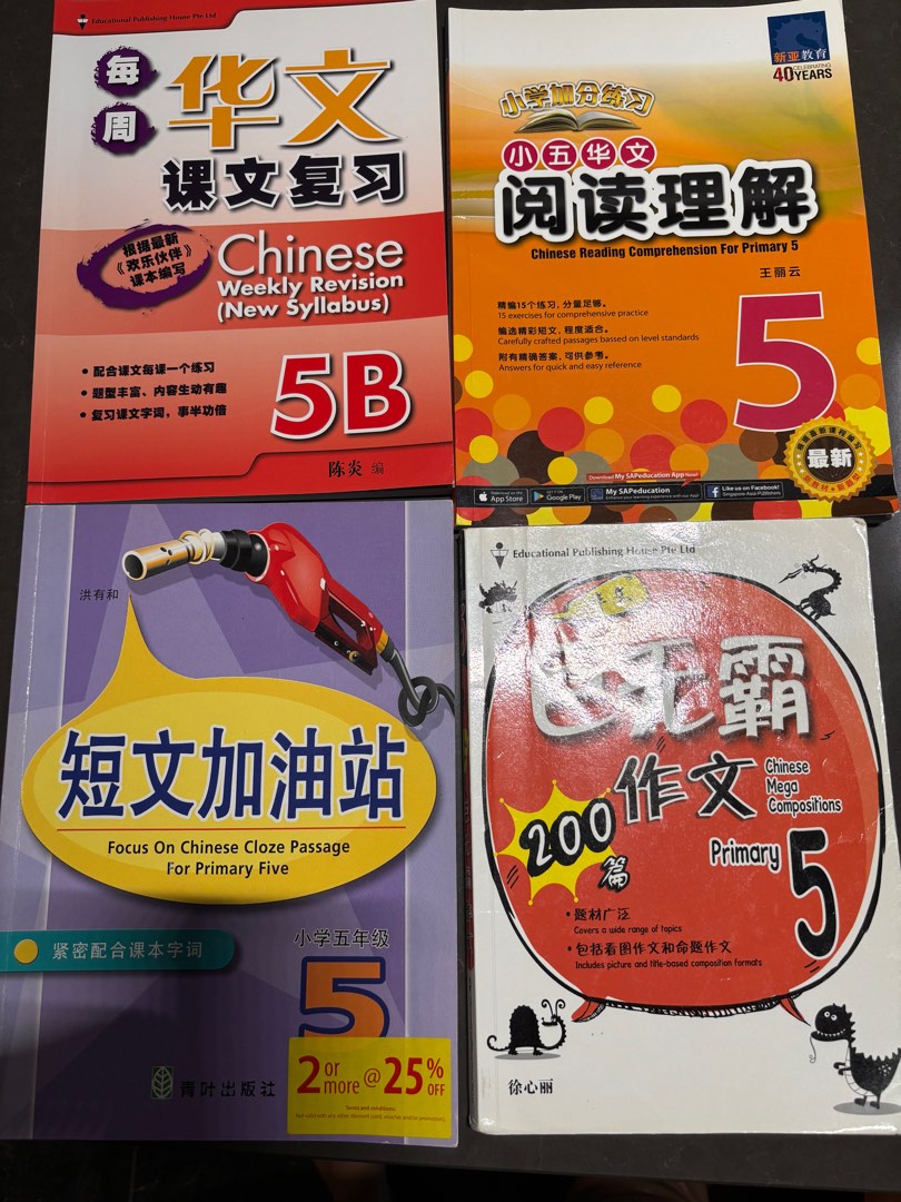 Primary 5 Chinese assessment books - Weekly Revision, Reading ...